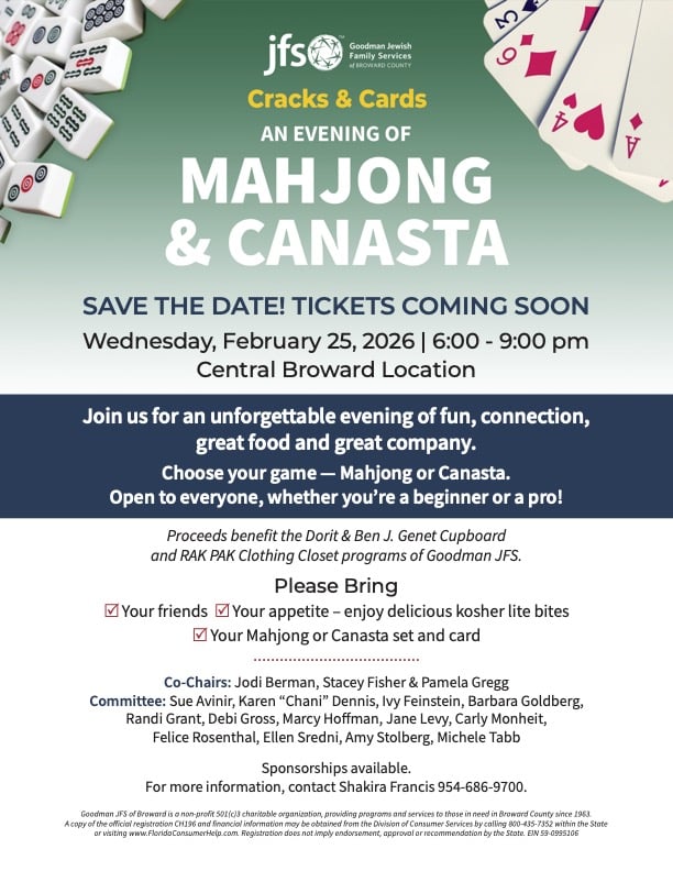 Cards & Cracks – Mahjong & Canasta | Jewish Federation of Broward County