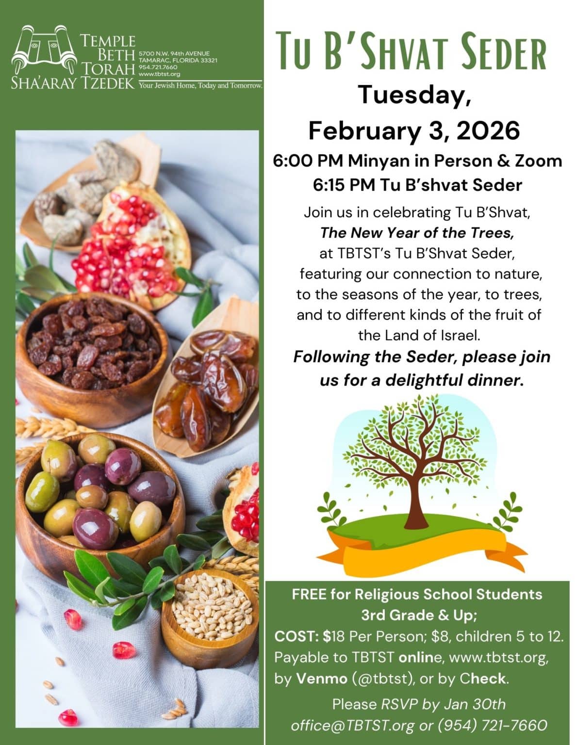 2026 TBTST Tu Bishvat Seder Feb 3 | Jewish Federation of Broward County